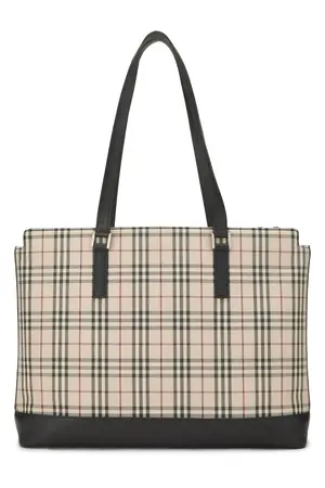 Burberry Check Jacquard Zip Tote