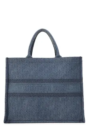 DIOR Blue Oblique Book Tote Large