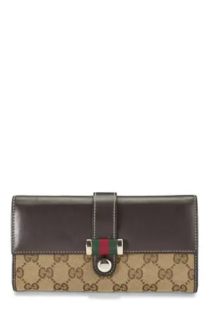 Gucci Original Gg Canvas Web Continental Wallet - Beige