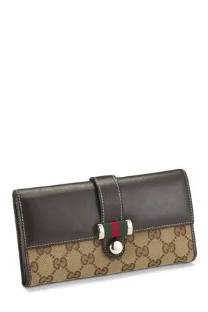 Gucci Original Gg Canvas Web Continental Wallet