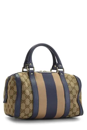 Gucci Original Gg Web Boston Bag - Blue