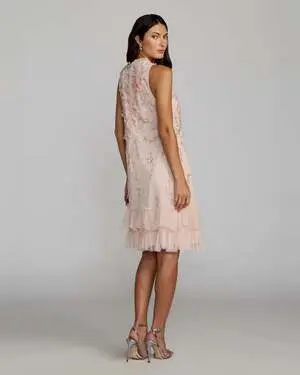 Mac Duggal Embellished Ruffle Tiered Floral Dress