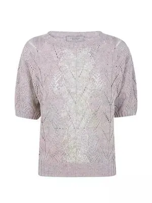 D.exterior Openwork T-shirt - Neutrals