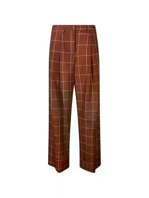 MAISON JEJIA Katherine Check Trousers - Brown