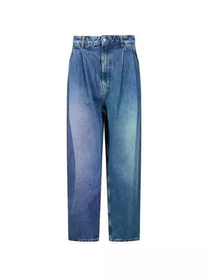 HED MAYNER Pleated Denim Straight Leg Jeans