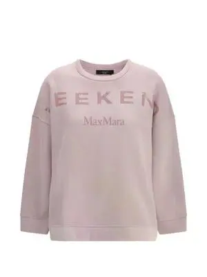 Max Mara Logo-print Crew-neck Sweatshirt - Pink