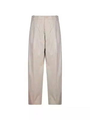 HED MAYNER Pinstripe-pattern Pleated Trousers - Neutrals