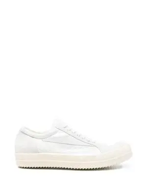 Rick Owens Suede Lace-up Sneakers - White