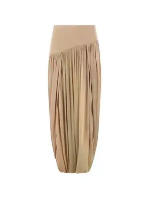 FERRAGAMO Draped Midi Skirt - Neutrals