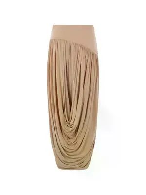 FERRAGAMO Draped Midi Skirt - Neutrals