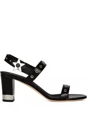 GIUSEPPE ZANOTTI Eyelet Applique Sandals - Black