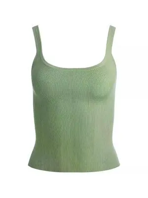Alice + Olivia Shana Ribbed Tank Top - Green