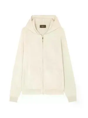 Eric Bompard Zip-up Knitted Hoodie - Neutrals
