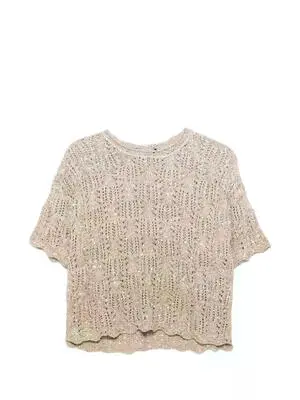 D.exterior Crew-neck Top - Neutrals