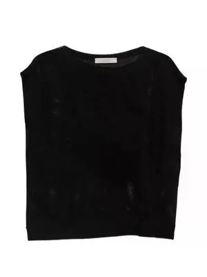 D.exterior Sleeveless Knitted Top - Black