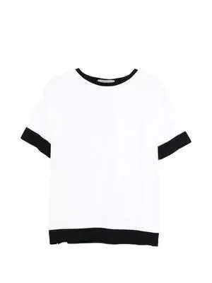 D.exterior Contrast-trim T-shirt - White
