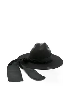 KAMIYA Ribbon Trim Wide Brim Hat
