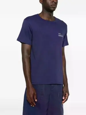 A.p.c. Crew-neck Logo-print T-shirt - Blue