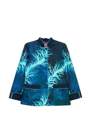 F.R.S FOR RESTLESS SLEEPERS Buttoned Printed Jacket - Blue