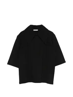 Ami Short-sleeve Polo Top - Black