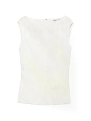Stine Goya Textured Sleeveless Vest - White