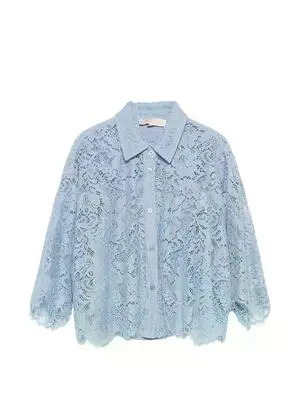 Michael Kors Lace-overlay Shirt - Blue
