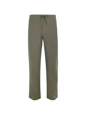 120% Lino Drawstring Trousers - Green