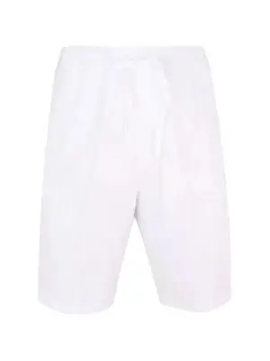 120% Lino Drawstring Bermuda Shorts - White