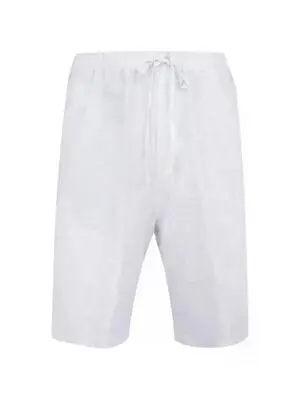 120% Lino Drawstring Bermuda Shorts - White