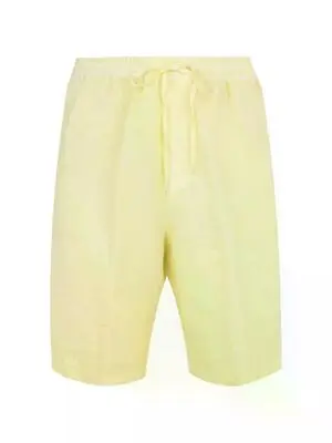 120% Lino Drawstring Bermuda Shorts - Yellow