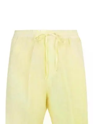 120% Lino Drawstring Bermuda Shorts - Yellow