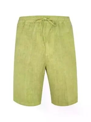120% Lino Drawstring Bermuda Shorts - Green