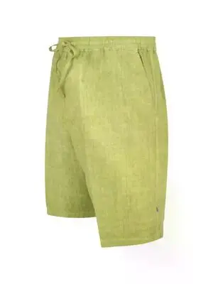 120% Lino Drawstring Bermuda Shorts - Green