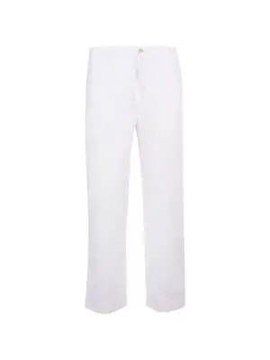 120% Lino Drawstring Trousers - White