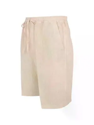 120% Lino Drawstring Bermuda Shorts - Neutrals