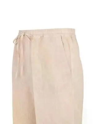120% Lino Drawstring Bermuda Shorts - Neutrals