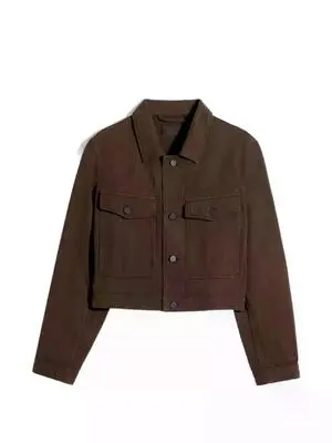 LEMAIRE Twill Cropped Blouson - Brown
