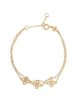 Tory Burch Clover-logo Bracelet And Earrings Set