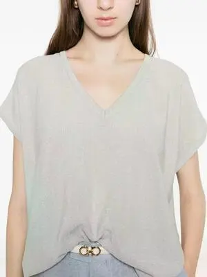 Fabiana Filippi V-neck T-shirt - Grey