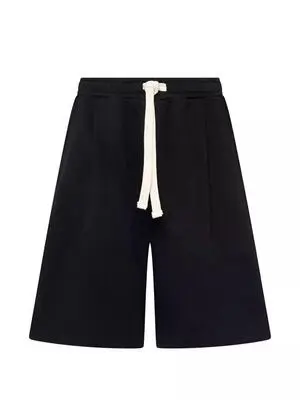 LANEUS Patch Pocket Fleece Shorts - Black