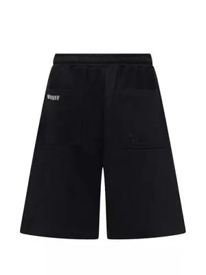 LANEUS Patch Pocket Fleece Shorts - Black