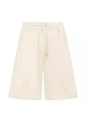 LANEUS Fleece Drawstring Shorts - Neutrals