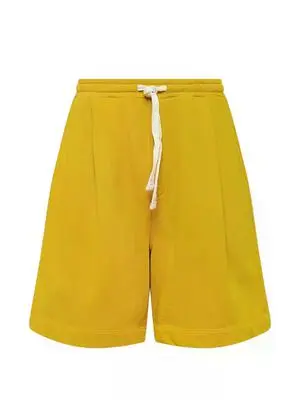 LANEUS Drawstring Fleece Shorts - Yellow