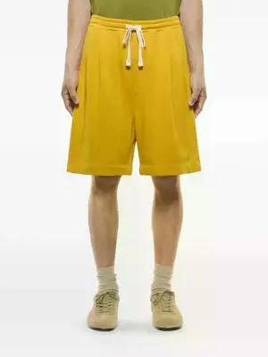 LANEUS Fleece Drawstring Shorts - Yellow