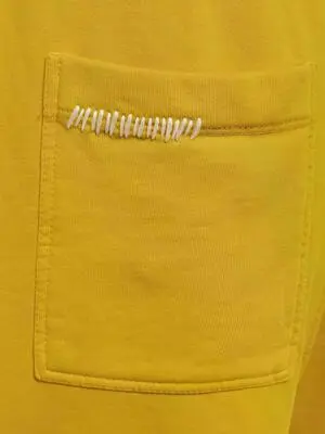 LANEUS Fleece Drawstring Shorts - Yellow