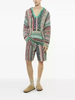 LANEUS Patterned Knit Hoodie