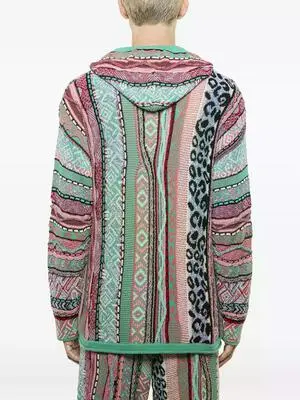 LANEUS Patterned Knit Hoodie