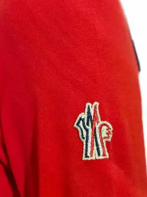 Moncler Logo Ribbed Top - Red