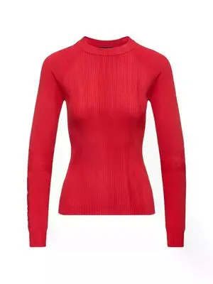 Moncler Logo Ribbed Top - Red