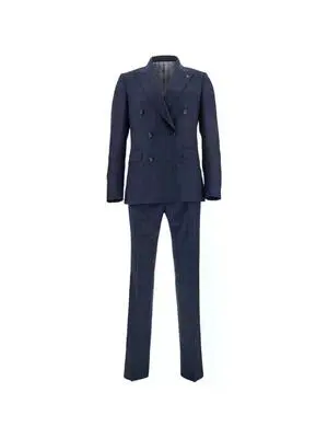Tagliatore Flap-pockets Double-breasted Suit - Blue